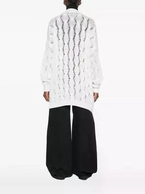 Avant Toi Cable-knit Open-knit Cardigan - White