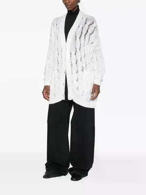 Avant Toi Cable-knit Open-knit Cardigan - White