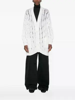 Avant Toi Cable-knit Open-knit Cardigan