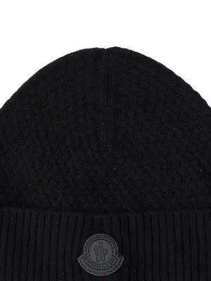 Moncler Logo-patch Weave Beanie Hat