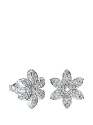 Guess Pavé Flower Stud Earrings - Silver