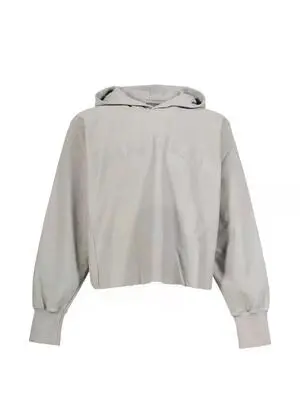MAISON MARGIELA Logo-embroidered Cropped Hoodie