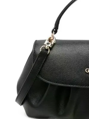 Guess Pebbled Leather Handbag - Black