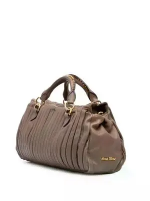 Miu Miu 2010 Nappa Bosco Pleated Satchel