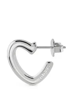 Guess Iconique Heart-shape Hoop Earrings
