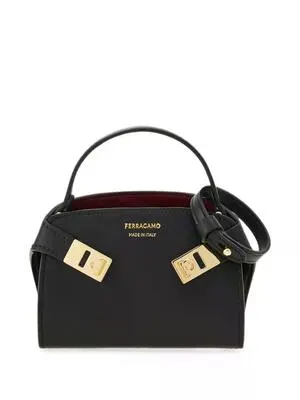 FERRAGAMO Mini Hug Top Handle Bag Charm - Black