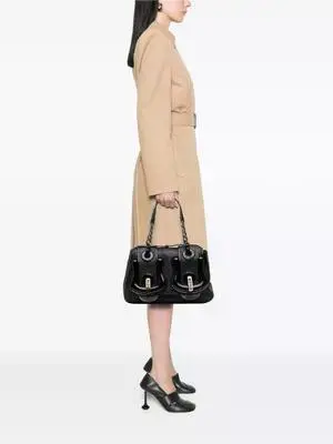 Fendi 2000-2010 Medium Leather B Bag Top Handle Bag Handbag - Black