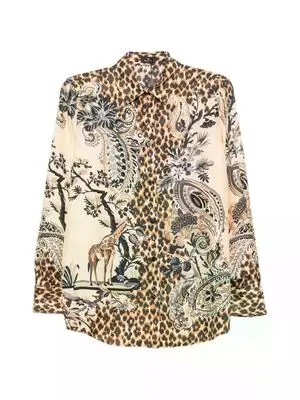 Etro Paisley Leopard-print Shirt - Neutrals