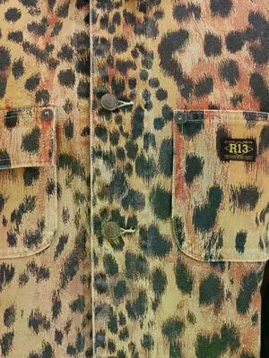 R13 Relaxed Chore Leopard-print Corduroy-collar Jacket