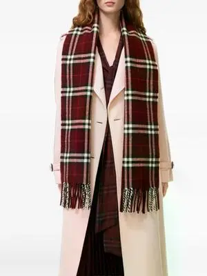 Burberry Sparkle Check Cashmere Scarf - Red