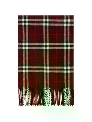 Burberry Sparkle Check Cashmere Scarf - Red