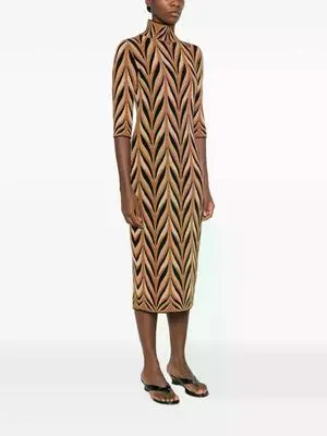 CIRCUS HOTEL Jacquard-knit Midi Dress