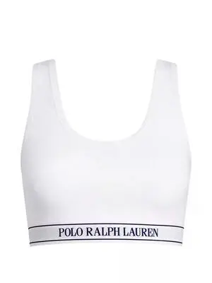 Polo Ralph Lauren Logo-waistband Scoop-neck Bralette - White