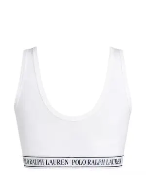 Polo Ralph Lauren Logo-waistband Scoop-neck Bralette - White