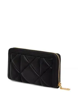 Moschino Quilted Logo-plaque Wallet - Black