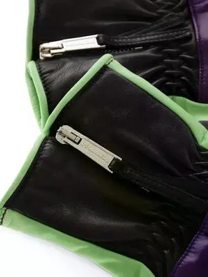 Dsquared2 Color-block Zipped Leather Gloves