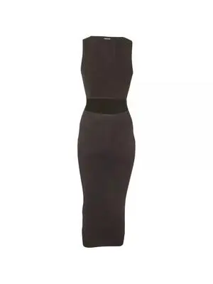 Michael Kors Rib-knit Cut-out Midi Dress