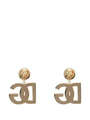 Dolce & Gabbana Clip-on Earrings With Dg Logo - Gold