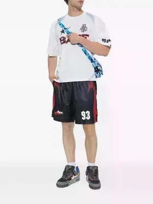 A BATHING APE Ape Flame Logo-print Mesh Shorts