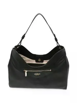 Guess Antonia Logo-plaque Pebbled-leather Shoulder Bag