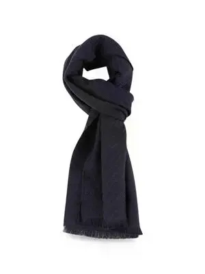Emporio Armani Herringbone-knit Fringed Scarf