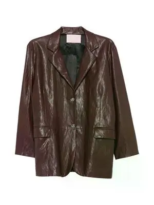 KRISTINA TI Crinkled-effect Button-up Jacket