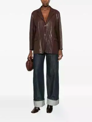 KRISTINA TI Crinkled-effect Button-up Jacket