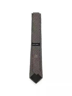 Giorgio Armani Chevron-pattern Silk Tie