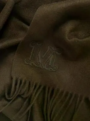 Max Mara Logo-embroidered Fringed Scarf