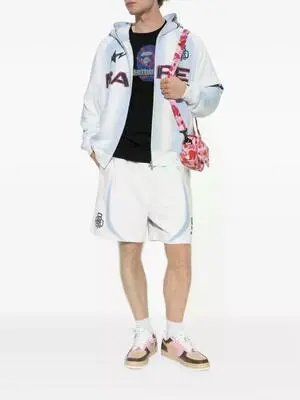 A BATHING APE Logo-print Elasticated-waist Track Shorts - White