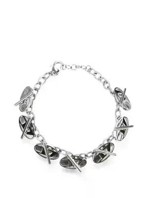 DIESEL® D Charm-embellished Chain Bracelet - Silver