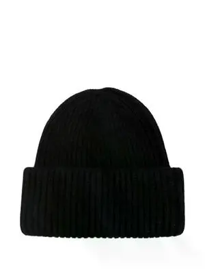 Soft Goat Ribbed-knit Beanie Hat