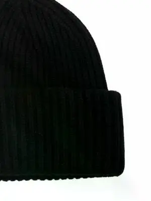 Soft Goat Ribbed-knit Beanie Hat