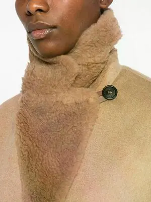 Max Mara Double-breasted Reversible Shearling Cape