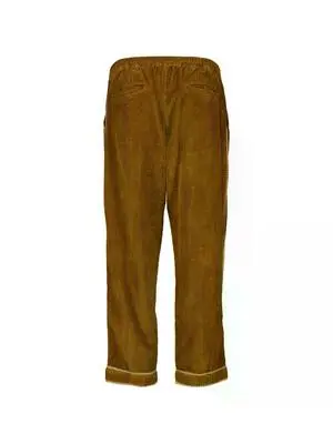 BAZISZT Lace-trim Corduroy Trousers