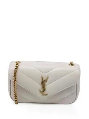 Saint Laurent Matelassé Loulou Shoulder Bag - Neutrals