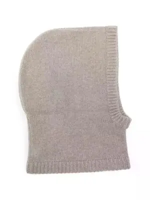 Soft Goat Ribbed-trim Balaclava - Neutrals