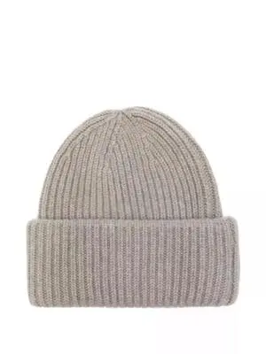 Soft Goat Ribbed Beanie - Grey