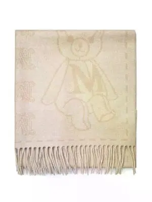 Max Mara Teddy Bear-motif Fringed Scarf - Neutrals