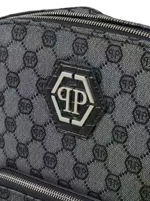 Philipp Plein Denim Crossbody Bag Jacquard Monogram