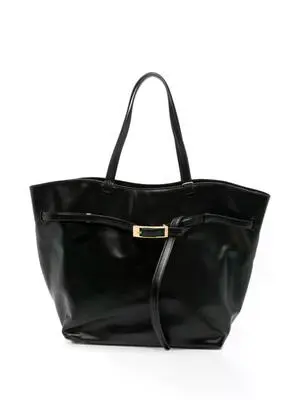 ANINE BING Small Elly Buckled Leather Tote Bag - Black