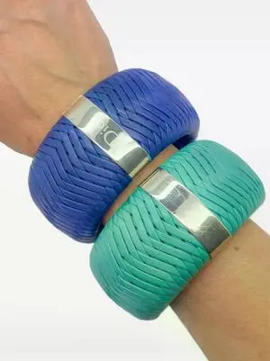Dior Leather Weave Bangle Stack
