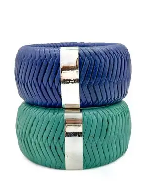 Dior Leather Weave Bangle Stack