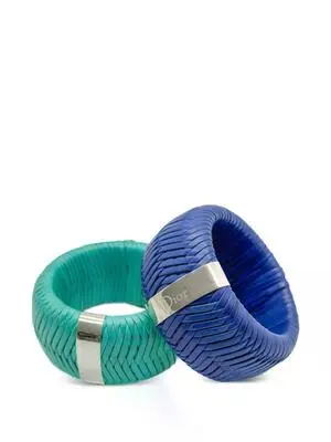 Dior Leather Weave Bangle Stack