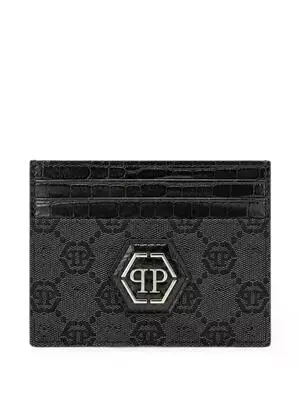 Philipp Plein Denim Cardholder Jacquard Monogram