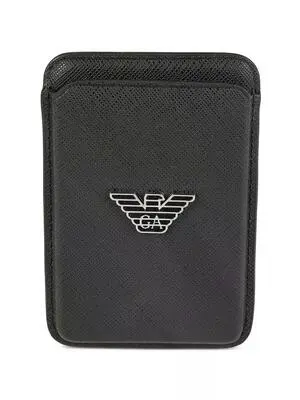 Emporio Armani Logo-plaque Textured Cardholder - Black