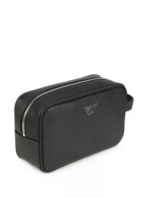 Emporio Armani Logo-plaque Wash Bag - Grey