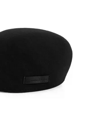 Manière De Voir Amos In Wool Flat Cap - Black