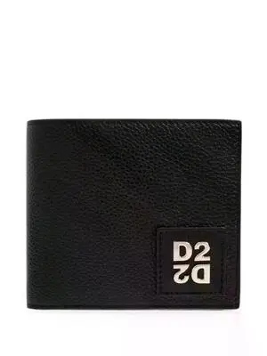 Dsquared2 Logo-plaque Pebbled Leather Wallet - Black