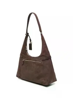 Guess Suede-finish Shoulder Bag With Buckle Detail